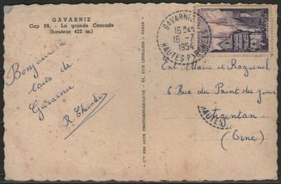 FRANCE: Hautes Pyrénées / CàD tireté GAVARNIE sur CP de 1954 | eBay