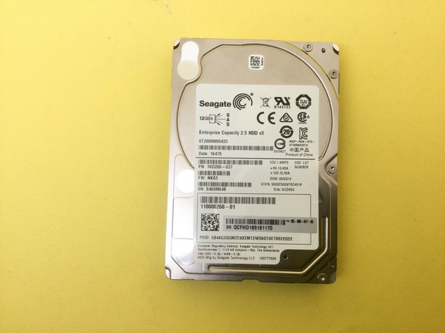 Seagate ST2000NX0433 2TB 7.2K SAS 12Gbps 2.5 Enterprise HDD 105-000-647 ...
