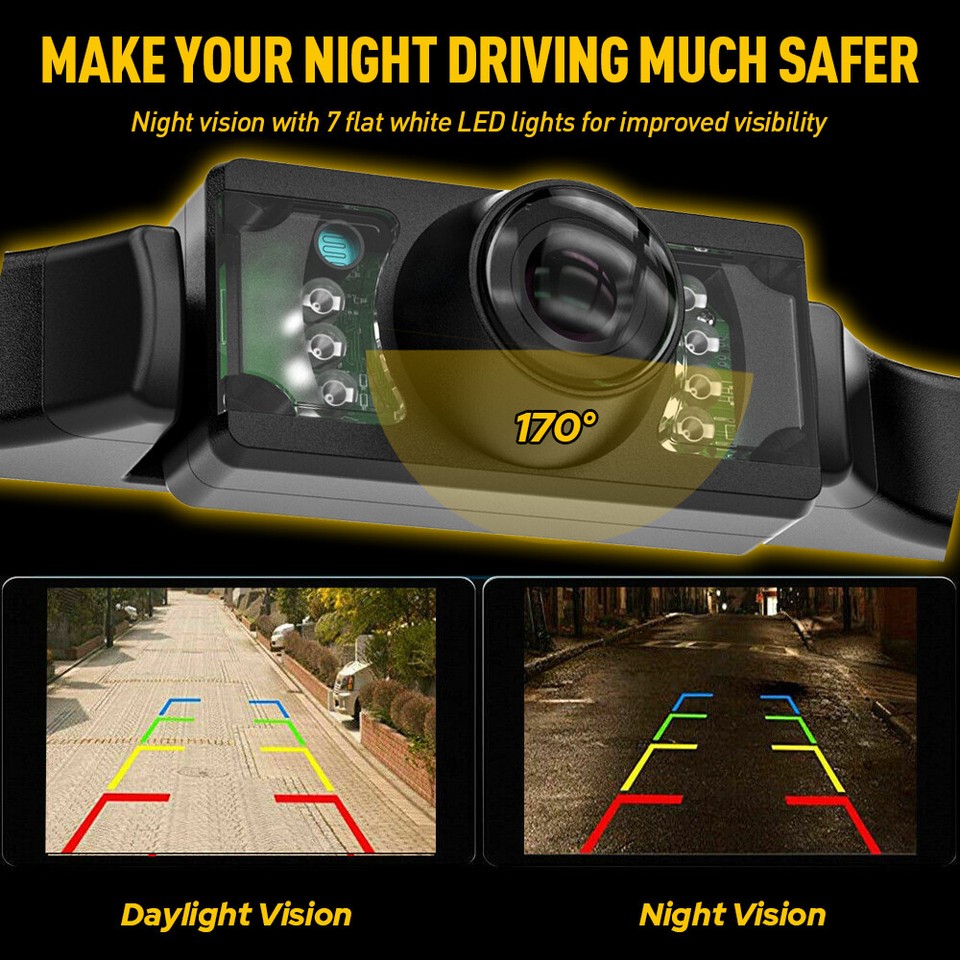 Car Rear View Camera Backup Reverse Camera Night Vision License Plate ...