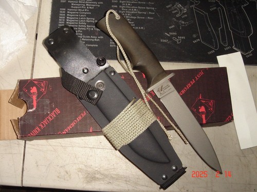 BLACKJACK A.W.A.C. FIXED BLADE KNIFE EFFINGHAM IL USA NEW WITH BOX AND ...