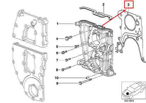 BMW 3 E46 Timing Case Gasket 1739868 11141739868 | eBay Australia