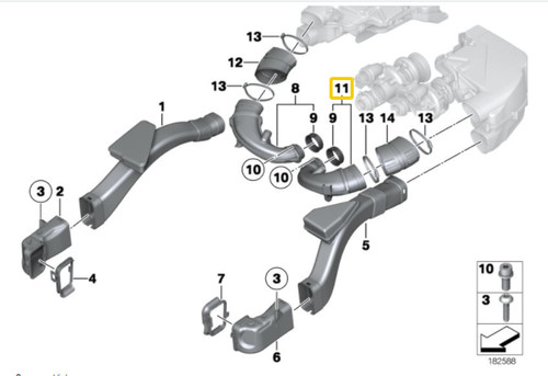 NEW BMW 5 GT F07 LEFT AIR INTAKE HOSE TUBE 13717577452 GENUINE 08-18 | eBay