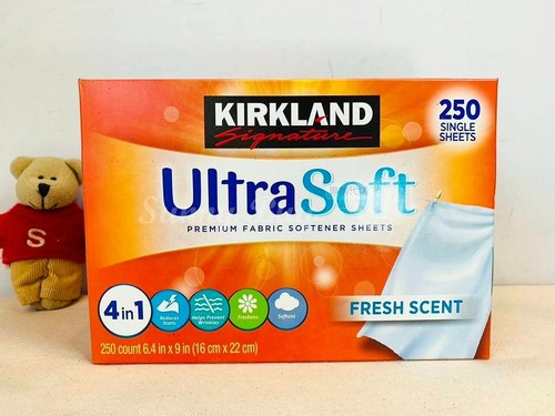 Kirkland Signature Ultra Soft Fabric Softener sheets 250 Single Sheets ...