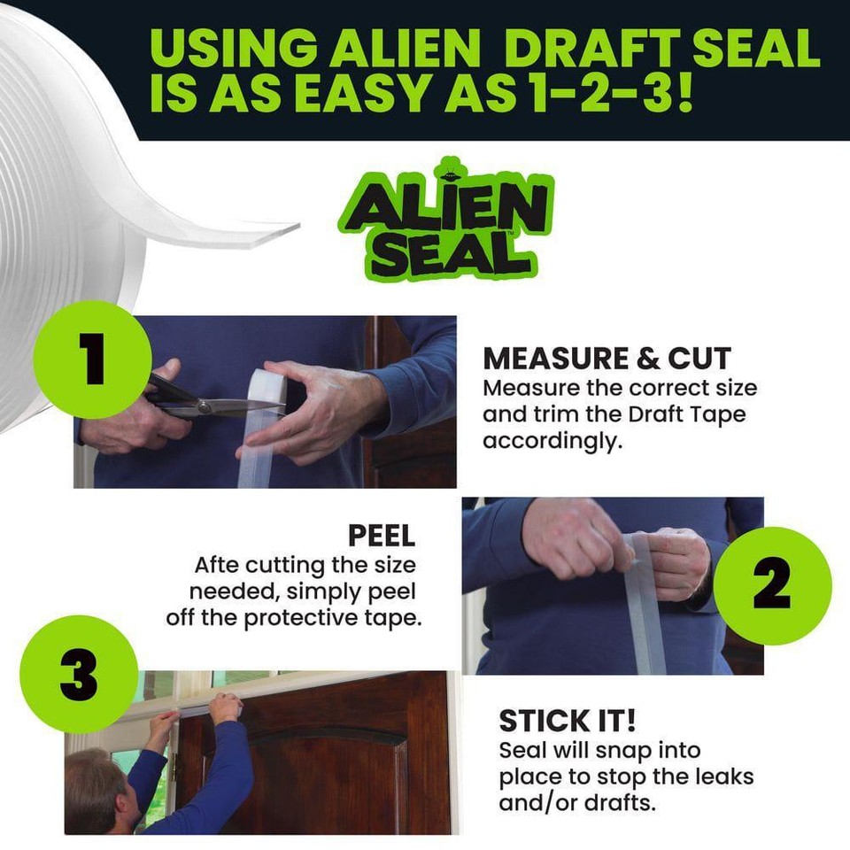 Alien Door Window Seal Tape Draft Sealing Strip Clear Adhesive ...