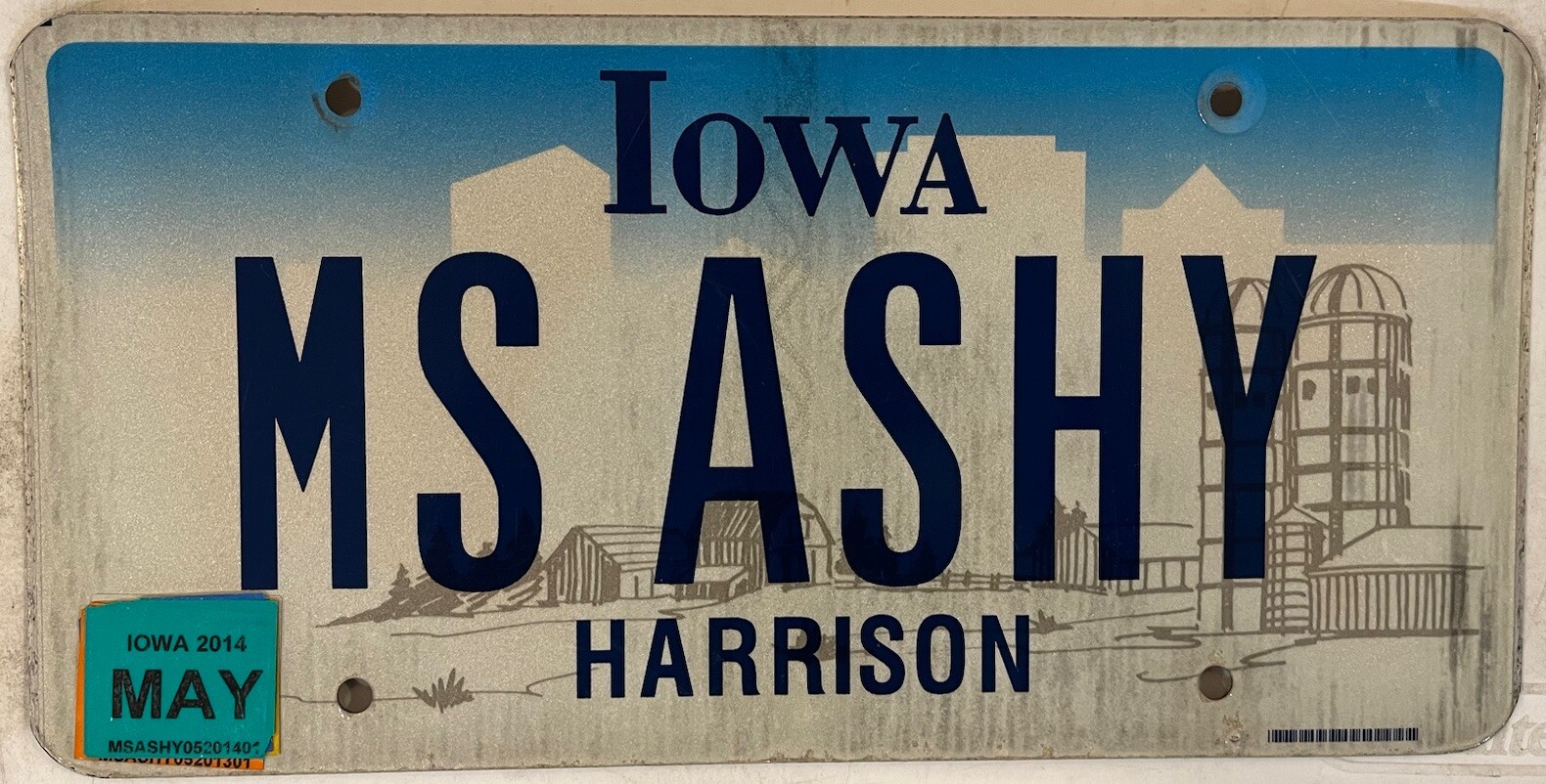 Vanity MISS ASHY license plate Ash Gray Color Car Ashes Fire Ashley ...