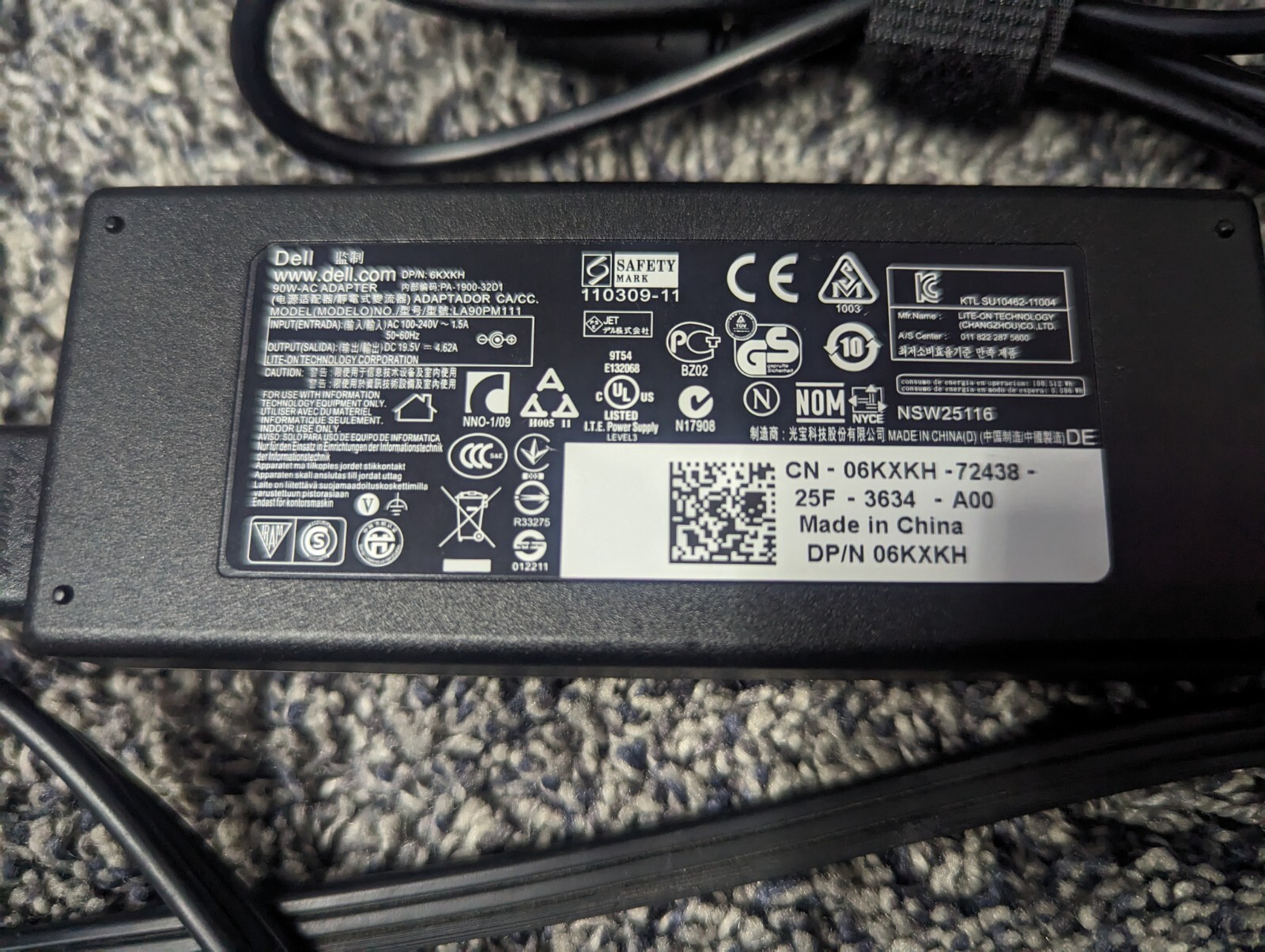 Genuine Dell Laptop Charger AC Adapter Power Supply LA90PM111 PA-1900 ...