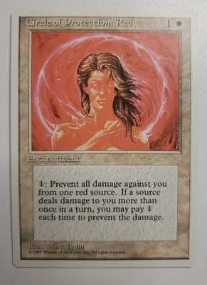 Circle of Protection Red MTG Vintage 1995 White Enchantment Magic ...