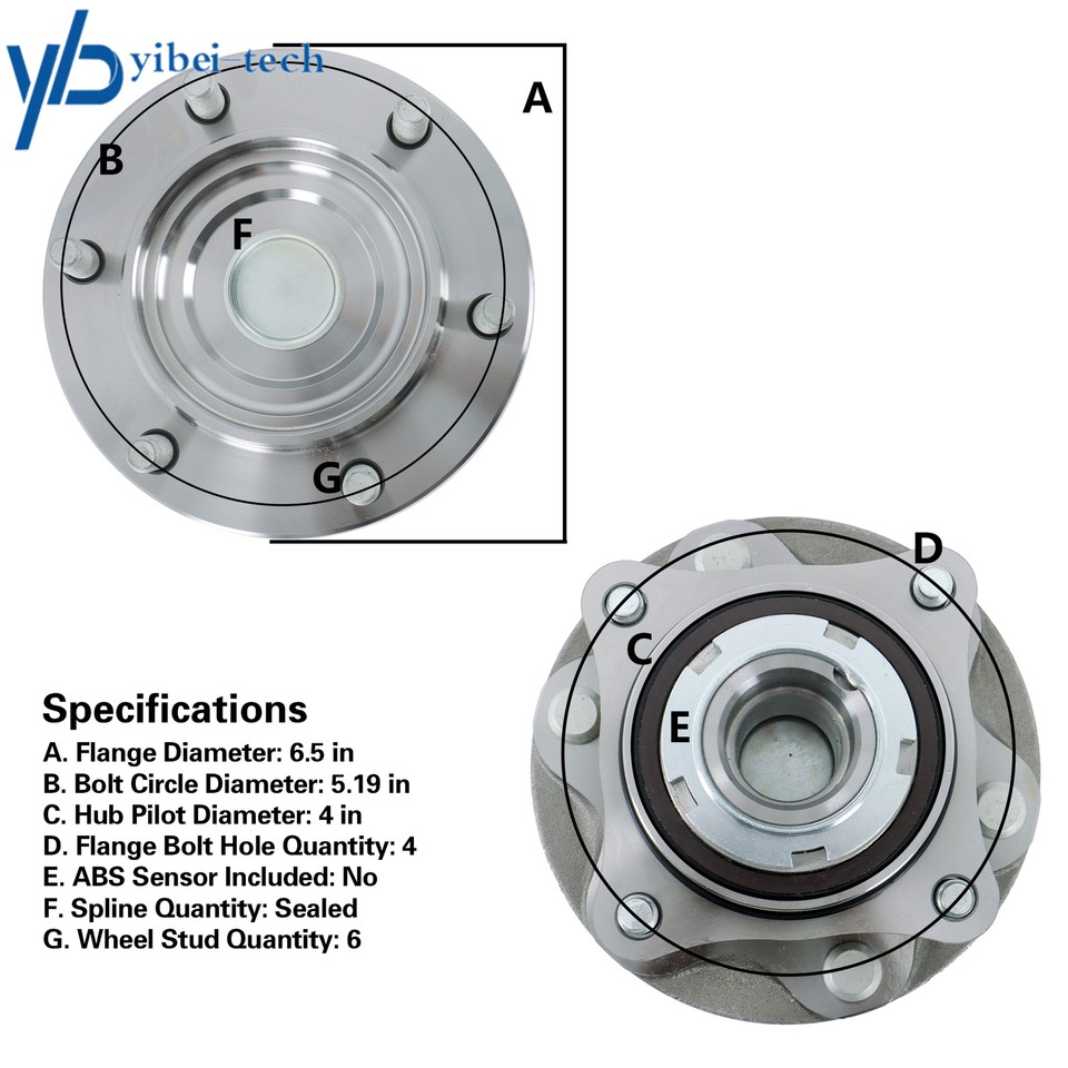 Pair Front Wheel Bearing Hub For Toyota 4Runner Tacoma PreRunner 2005 ...