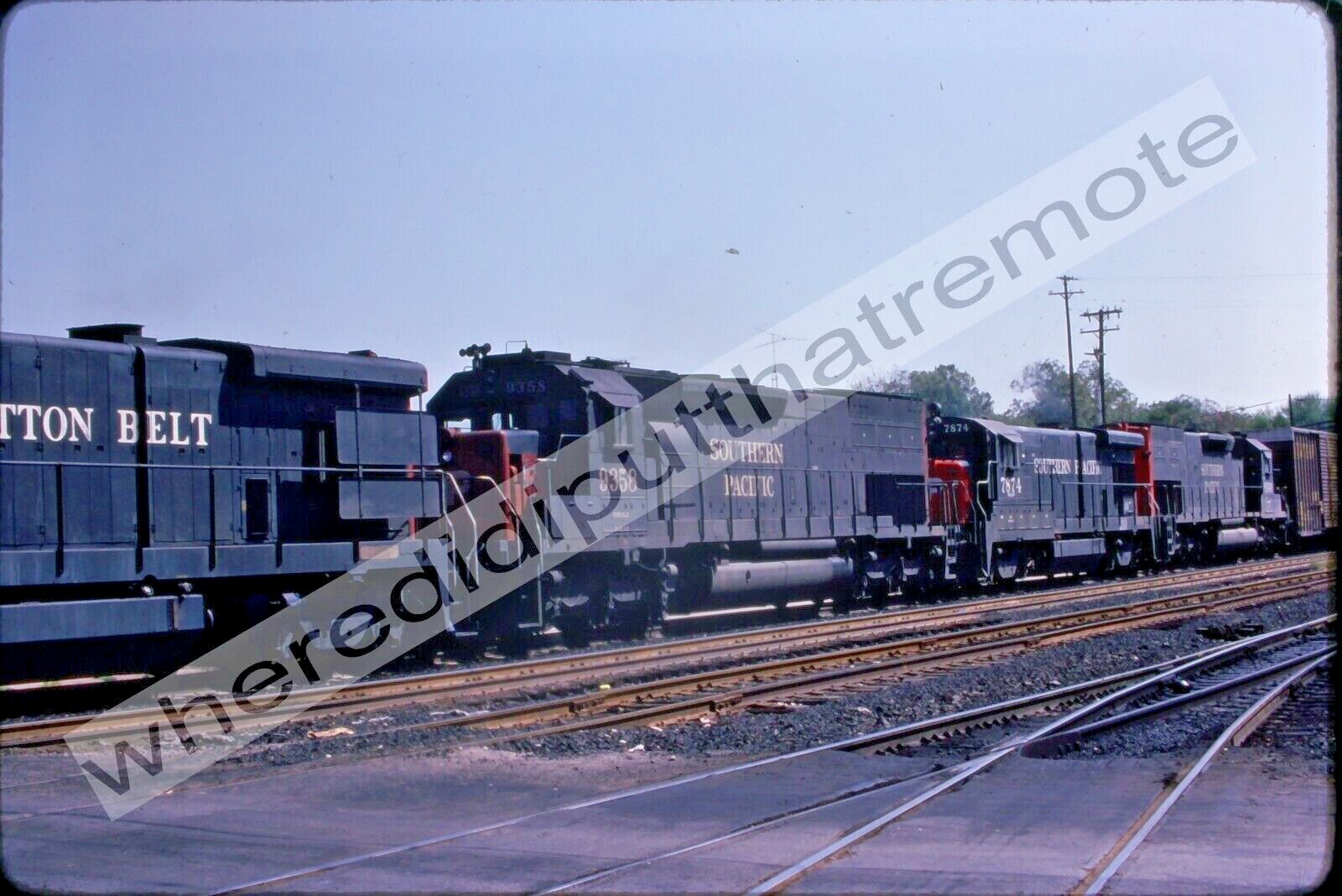 Orig. Slide Southern Pacific SP 9358 EMD SD45T-2 San Antonio TEX 9-1982 ...