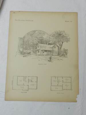 1886, Architectural Plate #103, House & Floor Plan from "The Builders ...