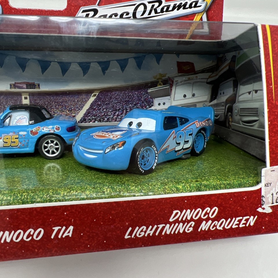Disney Pixar Cars Race O Rama 3 Pack Dinoco Lightning McQueen Mia & Tia ...