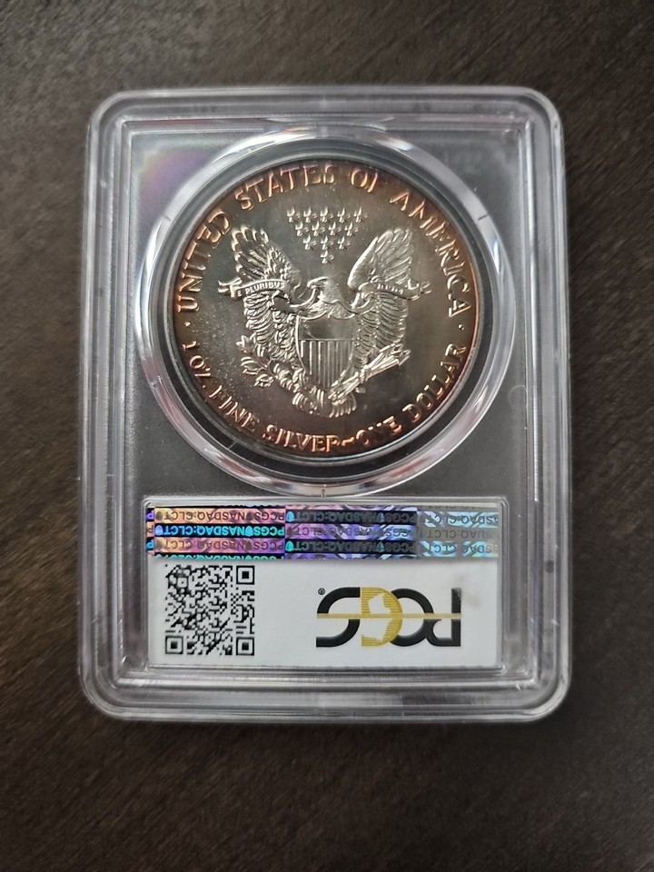 1988 Graded PCGS MS68 Silver Eagle 1oz Beautifully Toned Coin No ...