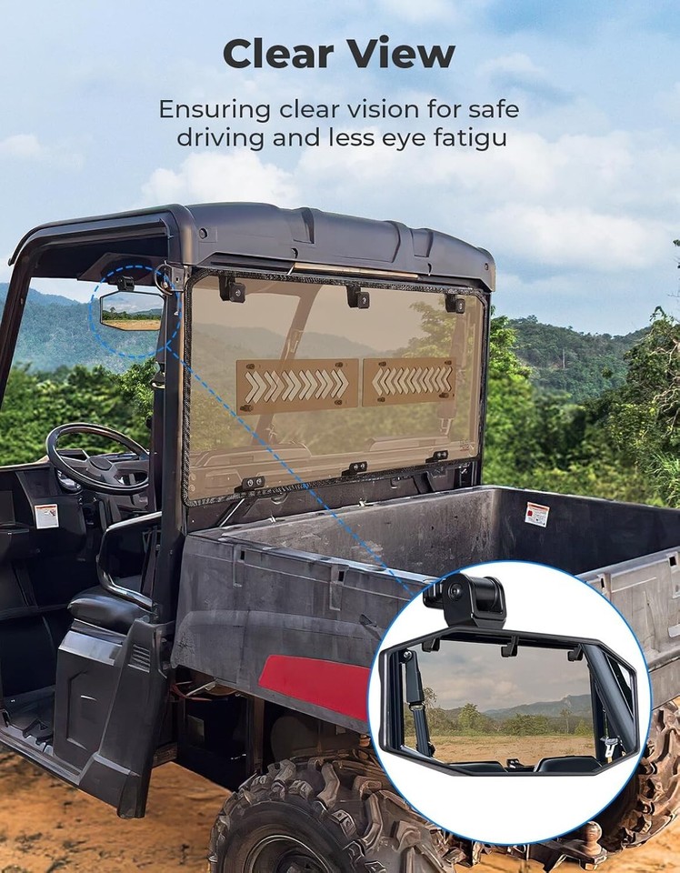 UTV Vented Rear Windshield Tinted for Polaris Ranger Midsize 570 500 ...