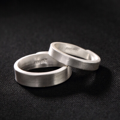 Pure Silver Ring 999 Fine Silver Ring Matte Finish Surface Men's Ring ...