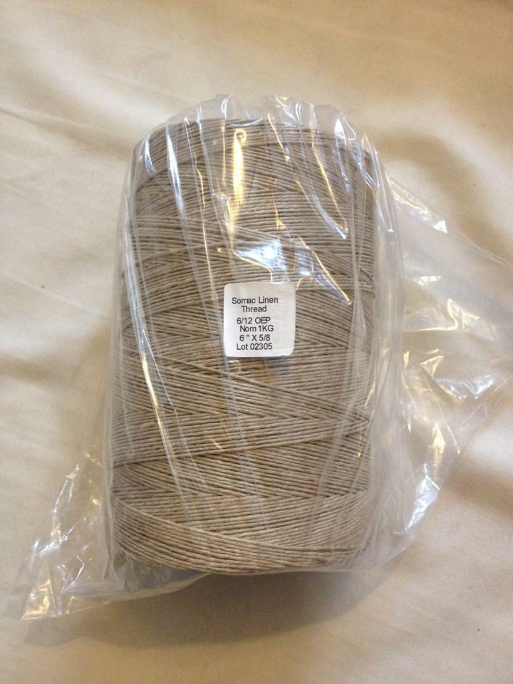SOMAC Unwaxed LINEN hand sewing thread - heavy duty for canvas sails ...