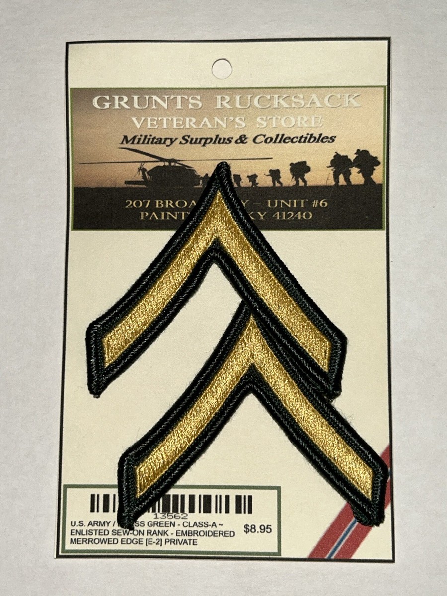 Army Private Logo ARMY Rank E2 E4 – The Jewelry Republic