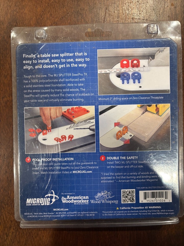 micro jig mj splitter steelpro tk for 10" thin kerf saw blades | eBay