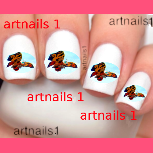 Godzilla Mothra Nail Art Kaiju Cosplay Costume Decals Salon Nails ...