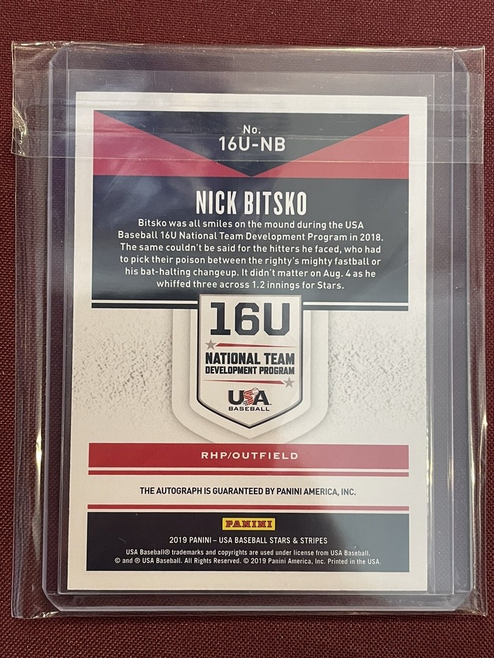2019 USA Baseball Stars & Stripes 16U National Team Signatures Nick ...