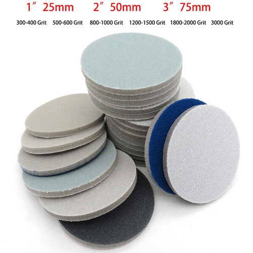 Wet & Dry Sponge Foam Orbital Sandpaper 1" 2 3" Hook Loop 300-3000 Grit ...