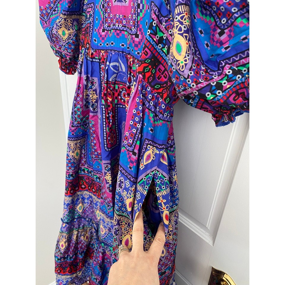 Hunter Bell Palmer Midi Cotton Dress Multi Talavera Patchwork ...