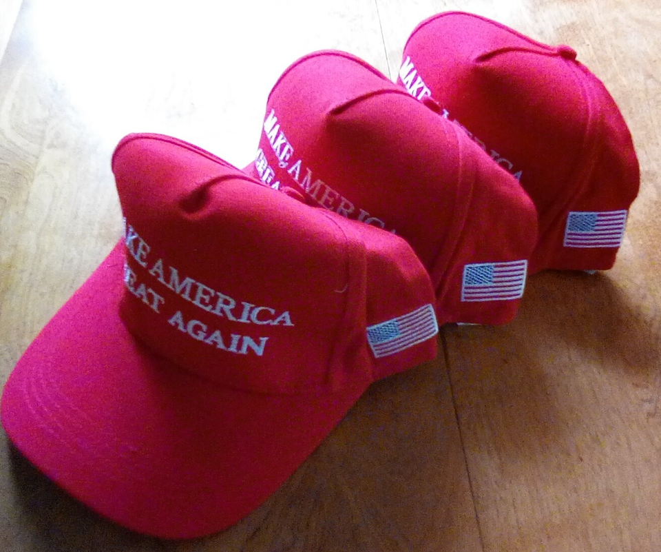 Trump red MAGA hats, 3 Make America Great Again caps, 3pack ...