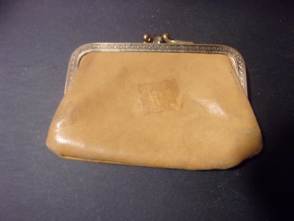 Vintage Conover Wi Souvenir pouch small Leather Coin Purse with Indian ...