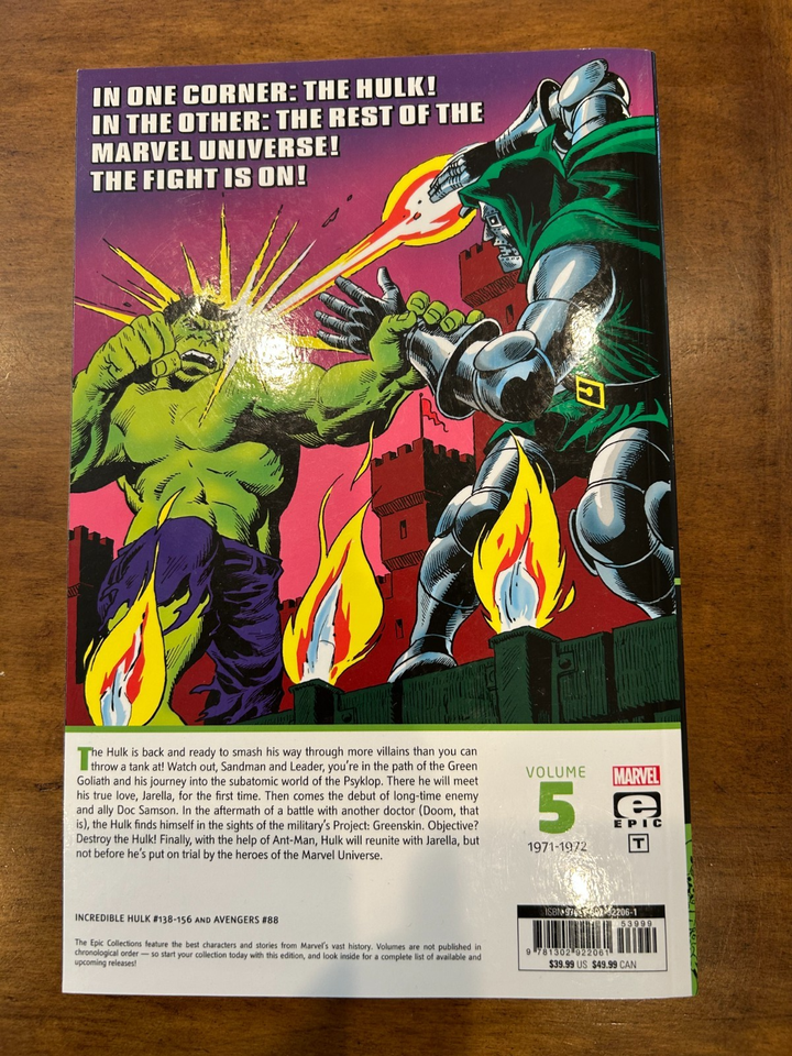 Marvel Comics Incredible Hulk Epic Collection Vol. 5 (2020) 1st Print ...