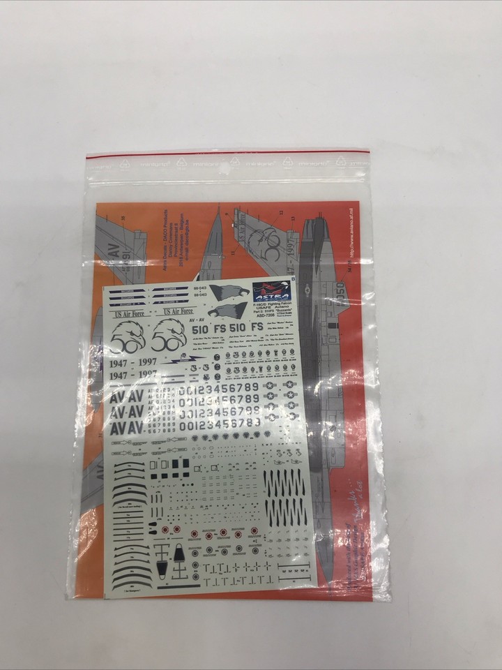1/72 Astra Decals 7208 F-16C Fighting Falcon USAFE Aviano (2) 510 FS ...