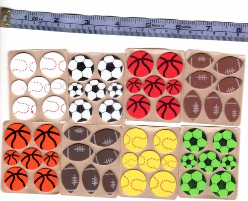 7 self adhesive foam stickers foot soccer basket tennis base balls 1 ...