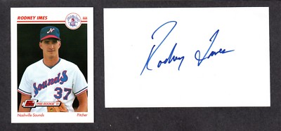Rodney Imes ( RHP MINORS 1987-92 ) NYY CIN SIGNED AUTOGRAPH AUTO 3x5 ...