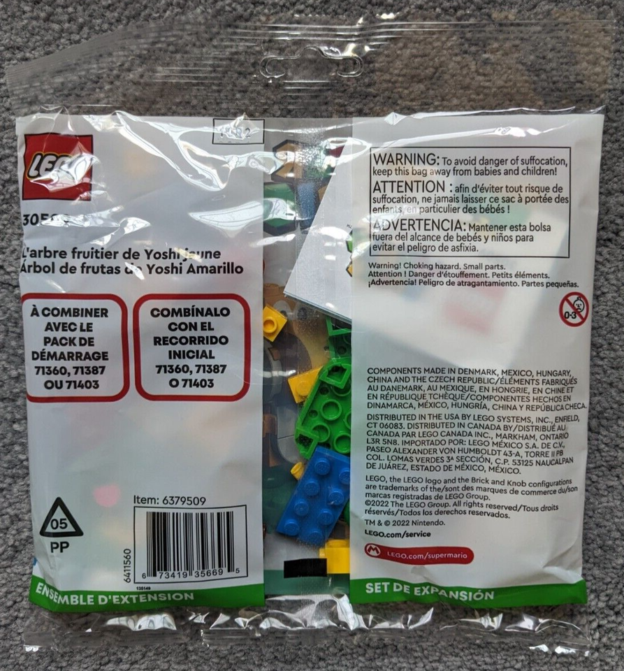Lego Nintendo Super Mario Yellow Yoshi Fruit Tree 30509 46 pieces | eBay