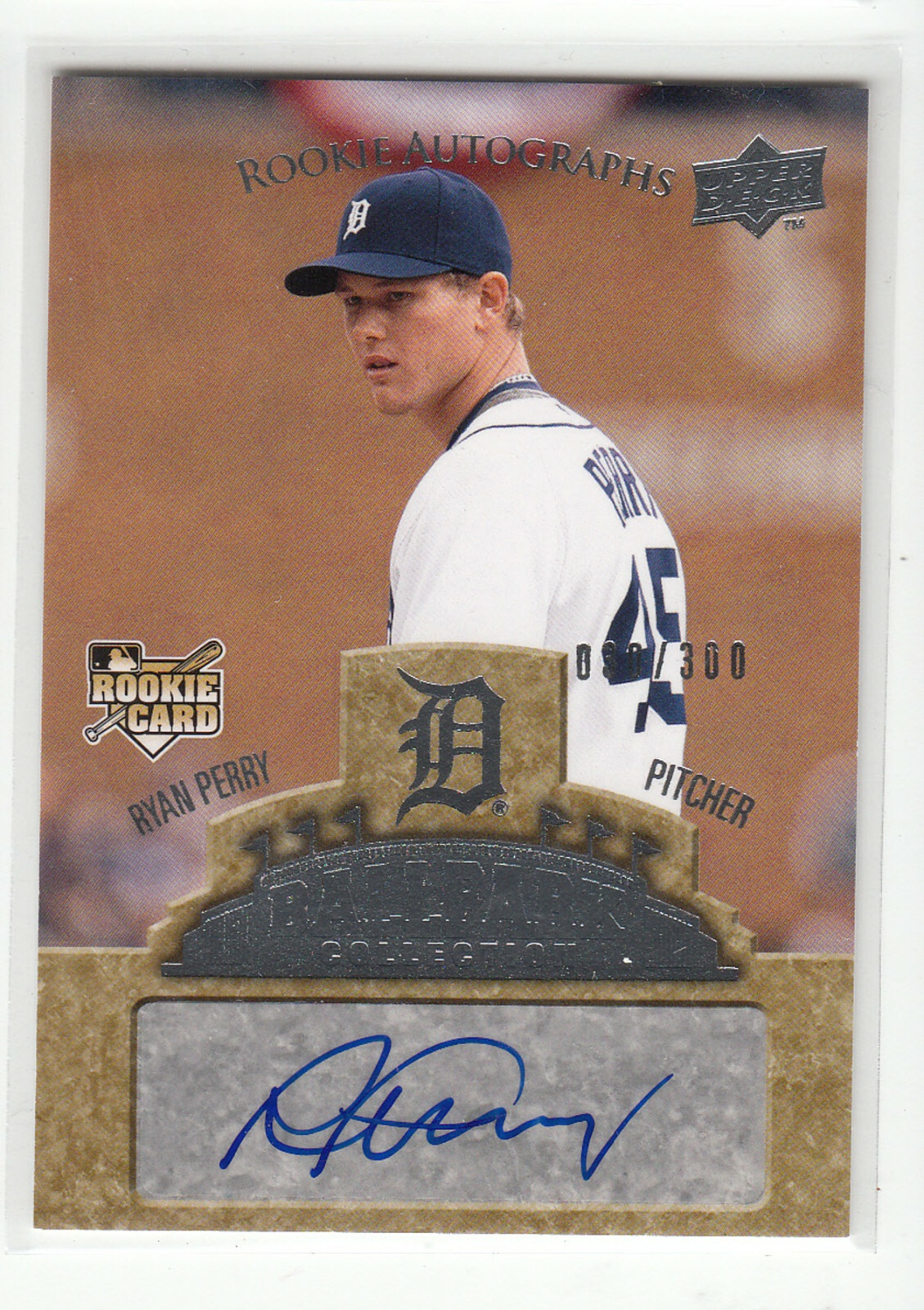 Ryan Perry 2009 Upper Deck Ballpark Collection Rookie Autograph Card ...