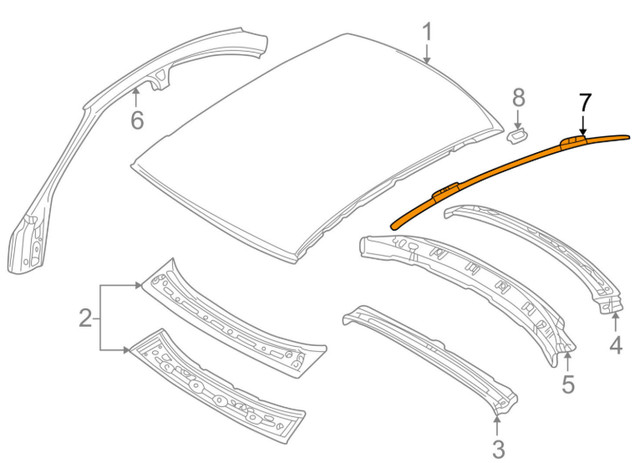 BMW Genuine Exterior Trim Grill Roof Molding Prime-coated Right E46 ...