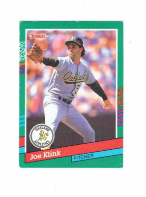 Joe Klink Oakland A's Pitcher #591 Donruss 1991 Baseball Card | eBay