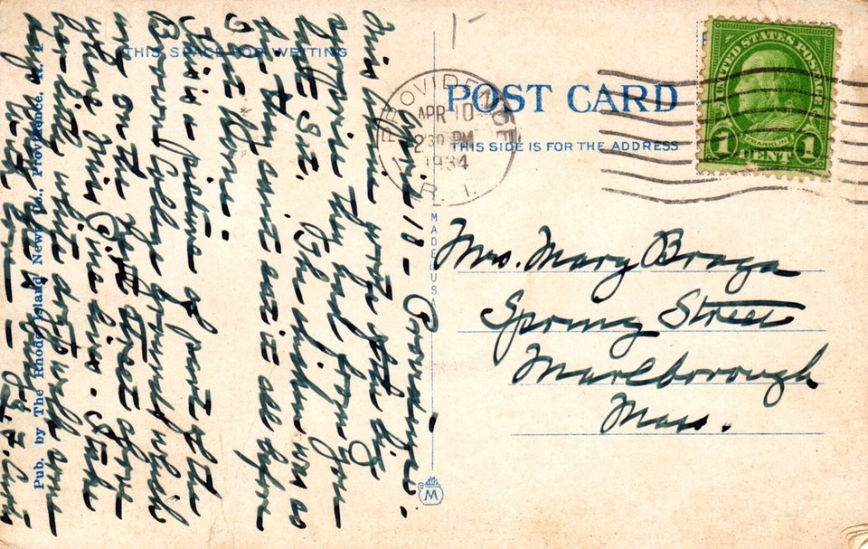 Postcard Carrie tower Hope Manning Brown University Providence Rhode ...