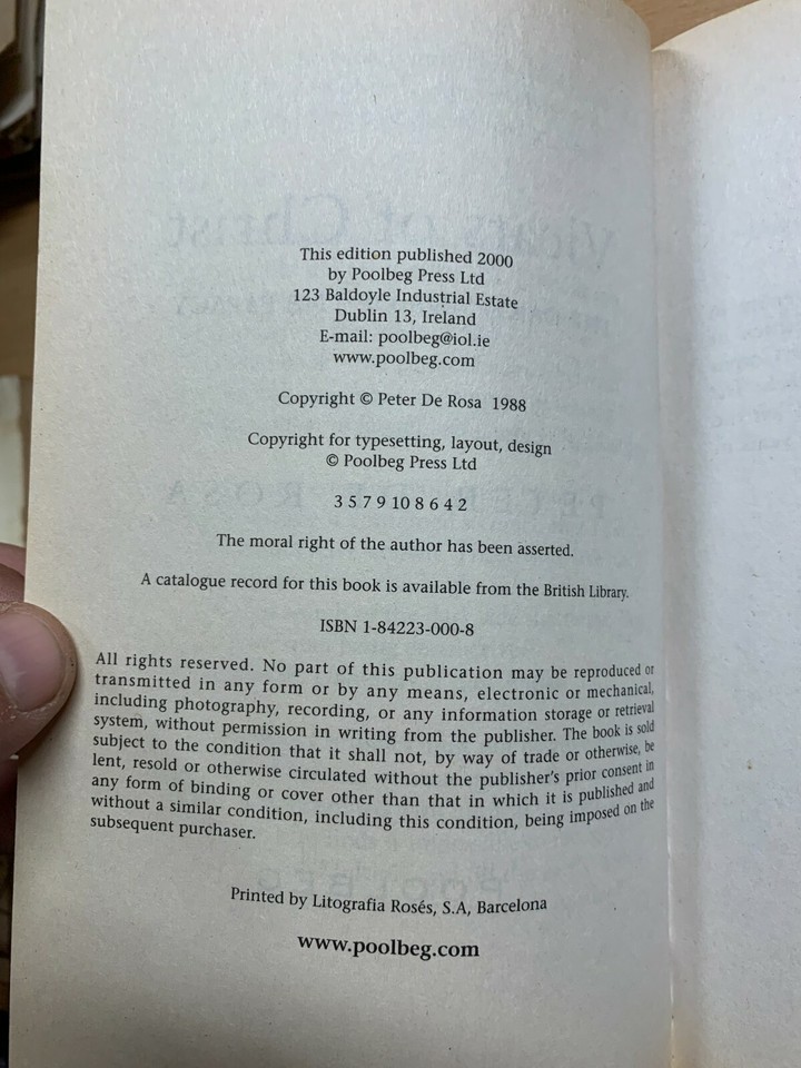 2000 "VICARS OF CHRIST" PETER DE ROSA RELIGIOUS PAPERBACK BOOK (P3) | eBay