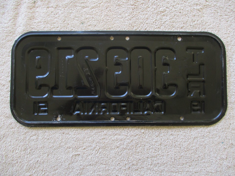 1951 (and 1952-1955) California Trailer License Plate: DMV Clear ...