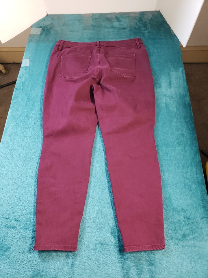 Talbots Jeans Sz 12 Petite Womens Red Stretch Pants High Rise Jegging ...