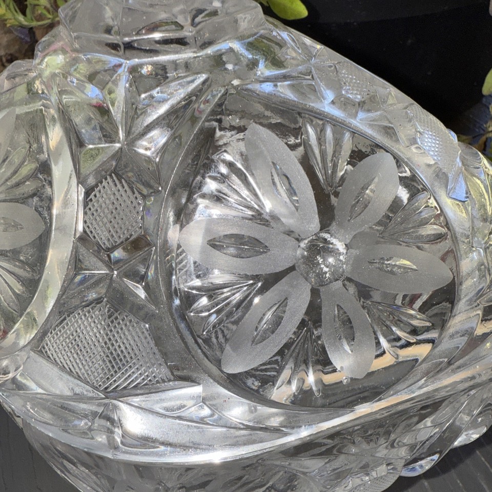 Vintage Lead Crystal Candy Dish With Lid