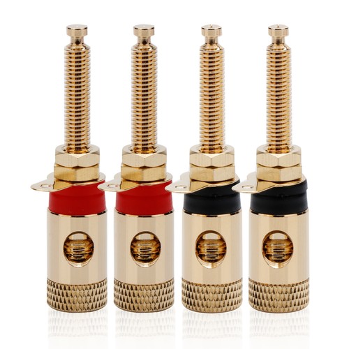 4x Gold Plated Alloy Nut Binding Post 10.5mm Diameter 51mm Length ...