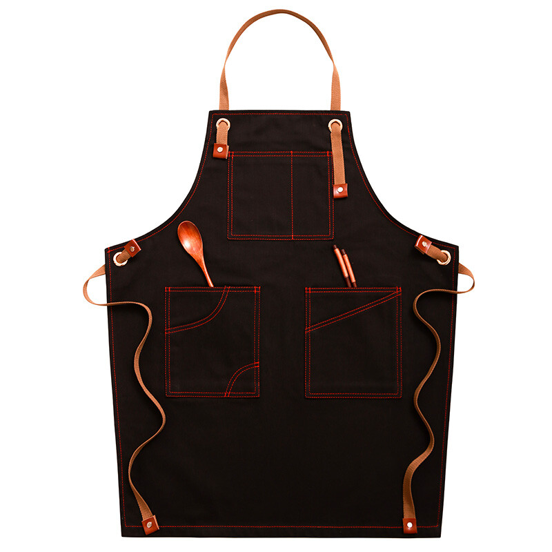 Unisex Denim Bib Aprons Barista Painting Kitchen Cooking Restaurant ...