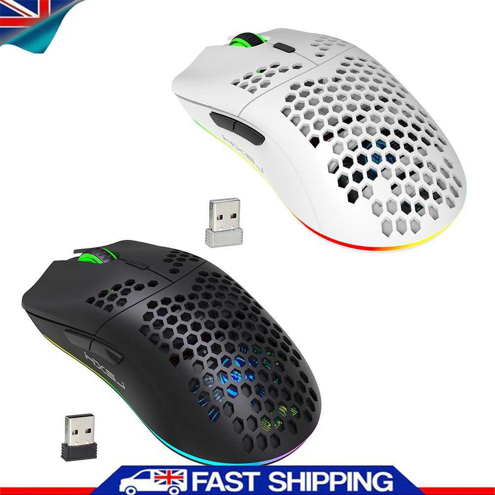 HXSJ T66 Wireless Gaming Mouse Honeycomb Shell Rechargeable Optical ...