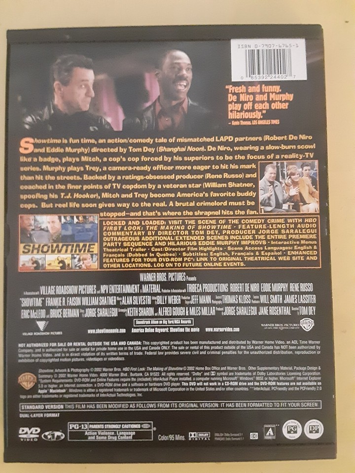 Showtime DVD Robert De Niro Eddie Murphy Rene Russo William Shatner ...
