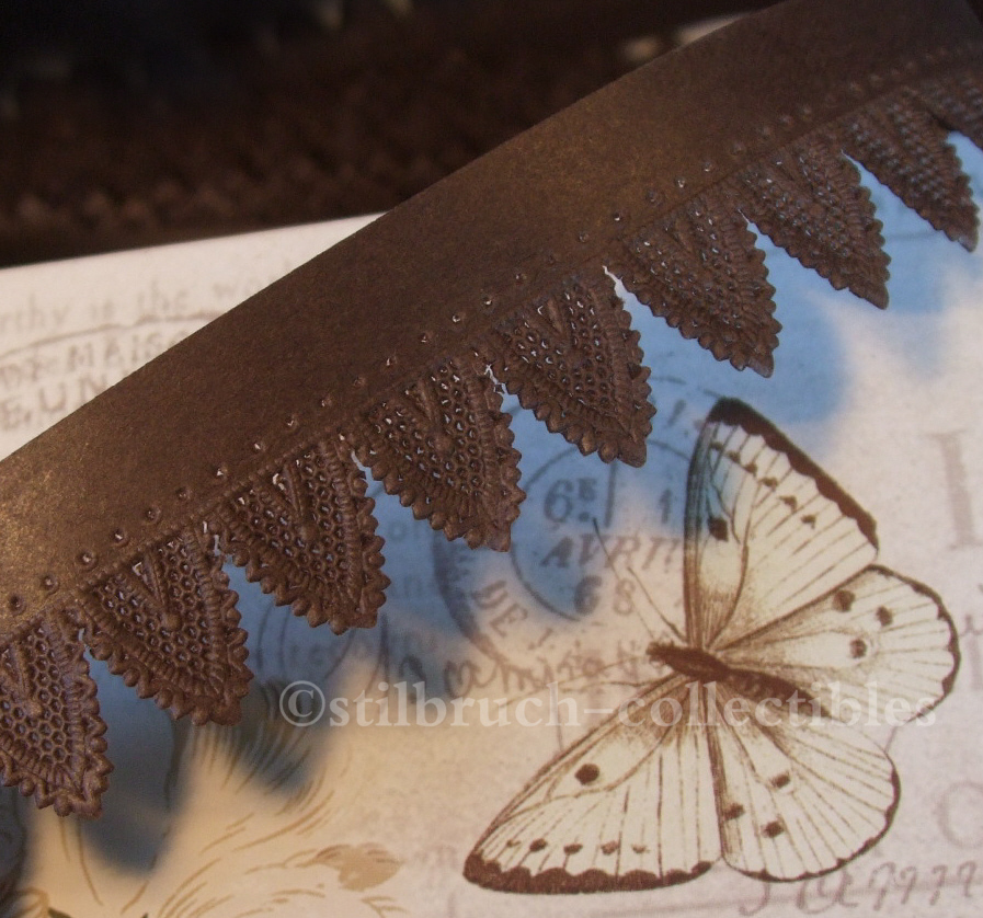 ANTIQUE embossed German Dresden paper ornament lace tape trim authentic ...