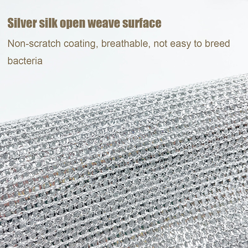 5PCS Silver Cleaning Cloth Magic Dish Towel Reusable Non Stick Oil ...