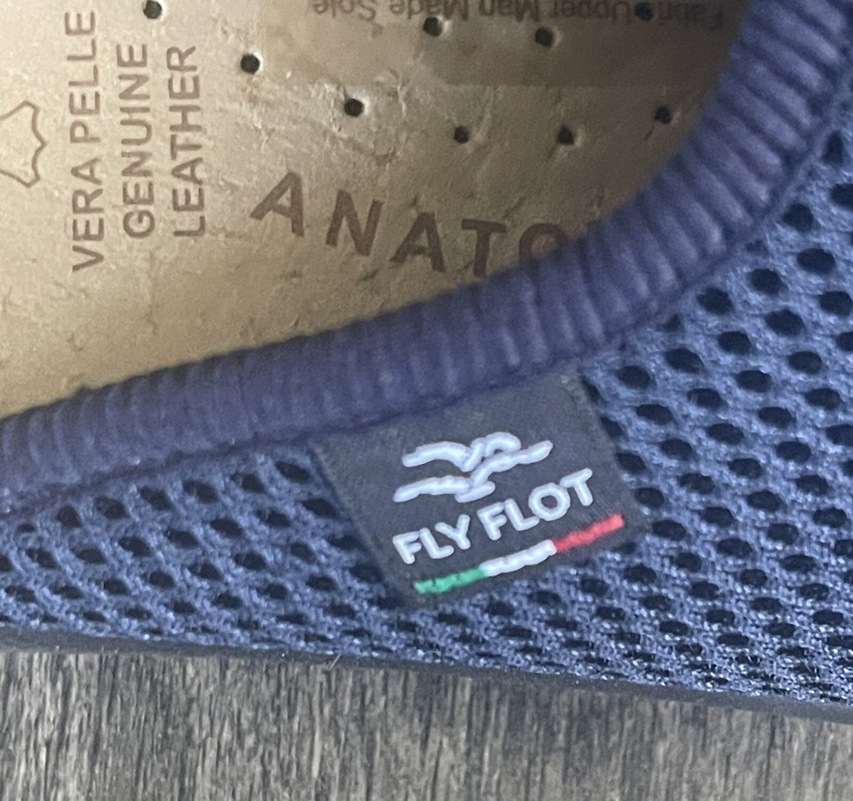 Fly Flot Mesh Clog Navy Blue Women’s Sz 9 EU 40 Slip On Mule White Sole ...