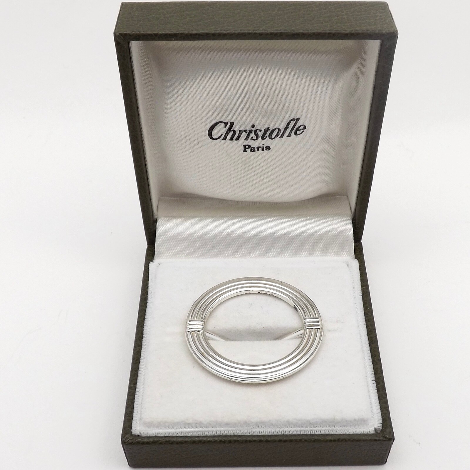 Christofle Paris Circle Scarf Jewelry Ring Brooch Enhancer in Box ...