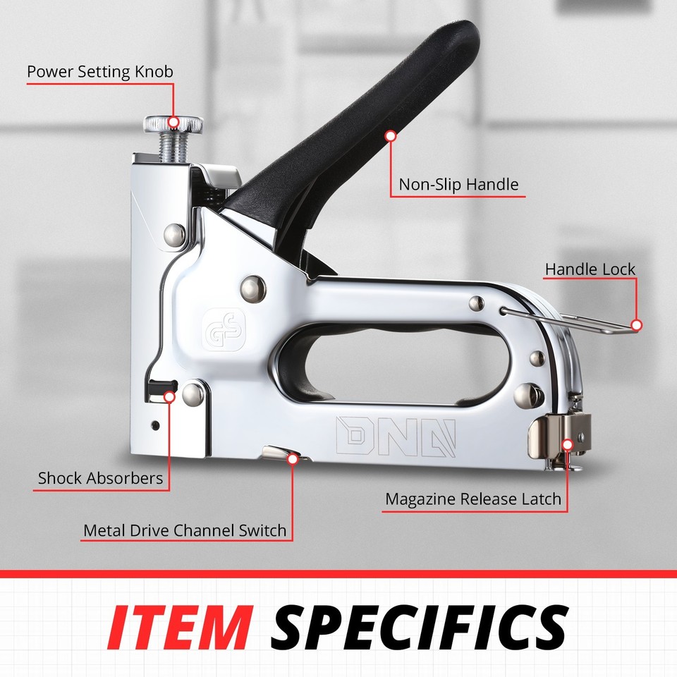 3-In-1 Heavy Duty Tacker Staple Gun Wood Craft Upholstery Stapler+4000 ...