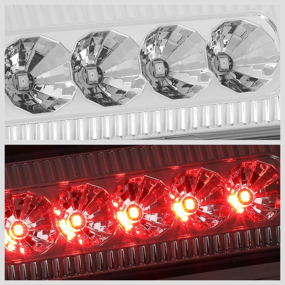 Chrome Housing/Clear Lens LED Rear Tail Third Brake Light For 09-14 ...